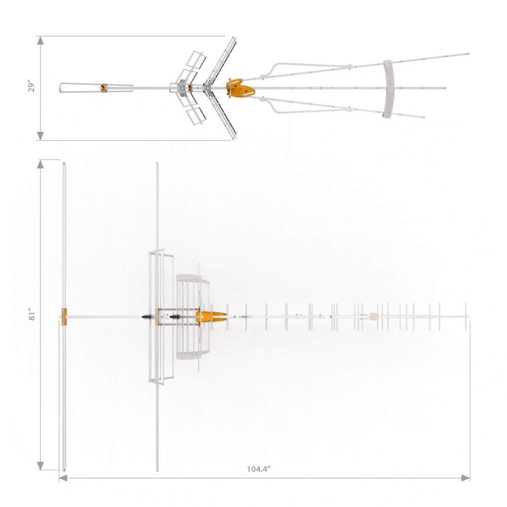 Televes DAT BOSS LR Mix U/V-Hi/V-Lo Antenna 60 mile range (148383 ...
