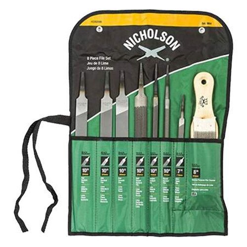 8 PC Machinist's File Set w/Cleaner Card (22025NNN) | Solid Signal