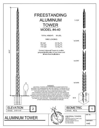 Solid Signal | Universal Towers 40ft Free Standing Aluminum Tower (4-40)