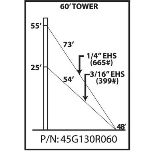Rohn Products, LLC 45G TOWER KIT, 130 MPH, NI, 60 ft (45G130R060)