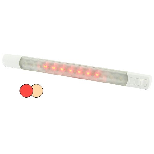 Hella Marine Surface Strip Light w/Switch - Warm White/Red LEDs - 12V ...