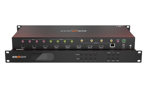 BZBGEAR 4X4 4K UHD Seamless HDMI Matrix Switcher/Video Wall Processor/MultiViewer with Scaler/IR ...
