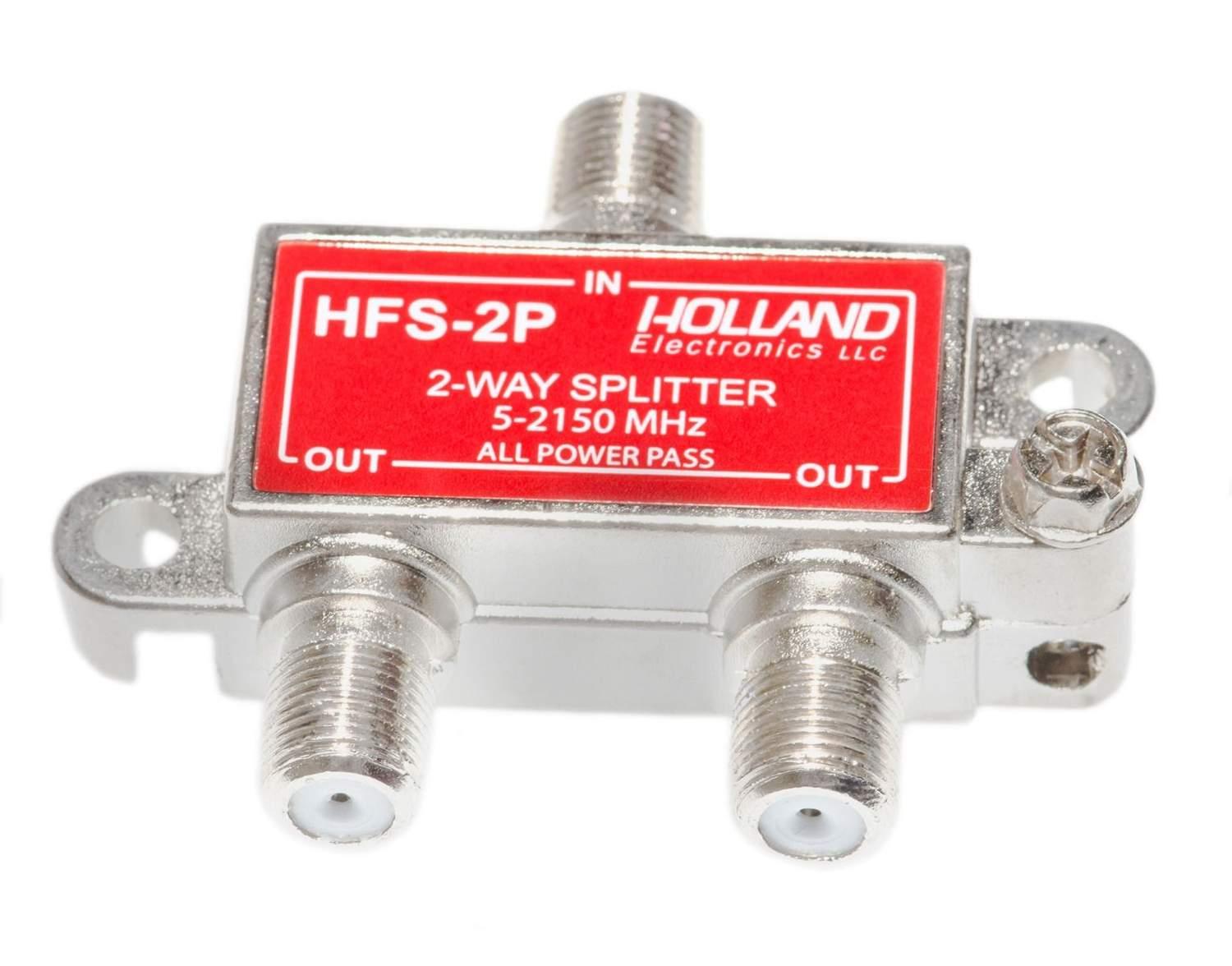 Holland 2-way Splitter All-Power Pass (HFS-2P) | Solid Signal