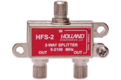 Holland 2-way Splitter 1-Power Pass (HFS-2) | Solid Signal