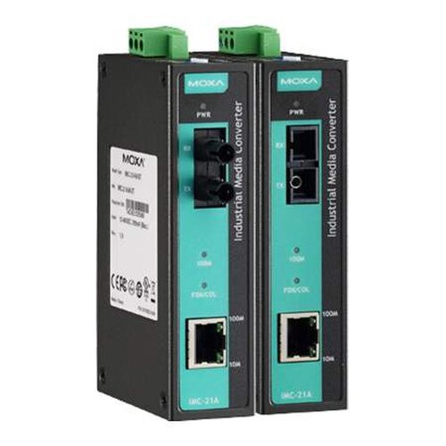 Moxa 1x RJ45 1x SC MM Industrial Media Converter WT (IMC-21A-M-SC-T ...