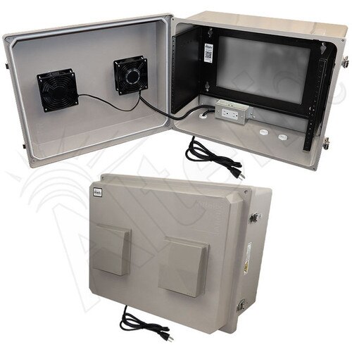 Altelix 16x20x12 Fiberglass Weatherproof Vented NEMA Enclosure with 19 ...