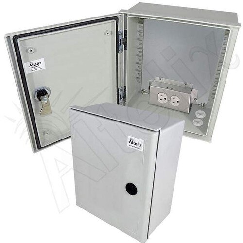 Altelix 12x10x6 NEMA 3X Fiberglass Weatherproof Enclosure with ...
