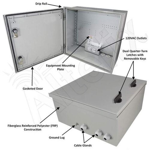 Altelix 16x16x8 NEMA 3X Fiberglass Weatherproof Enclosure with ...