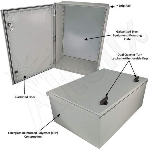 Altelix NEMA 3X Fiberglass Weatherproof Enclosure w/Mounting Plate ...