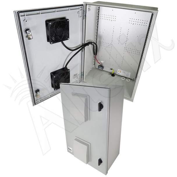 Altelix 24x16x9 Vented Fiberglass Weatherproof NEMA Enclosure with Dual ...