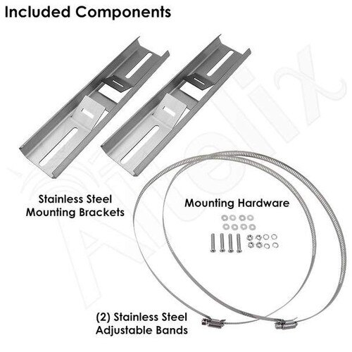 Stainless Steel Universal Pole Mount Kit with Adjustable Bands for ...