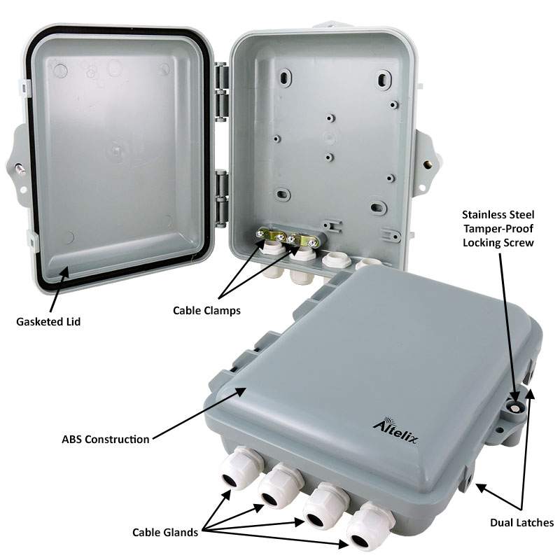 Altelix 09X08X03 IP66 NEMA 4X PC+ABS Weatherproof Utility Box with ...