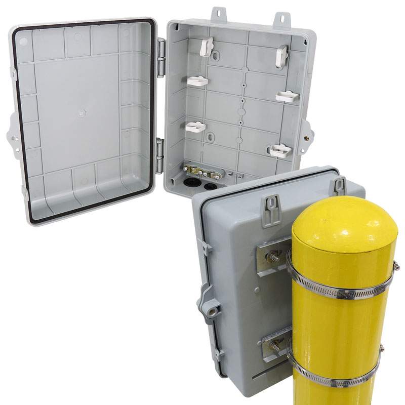 Altelix 12x9x5 Pole Mount IP66 NEMA 4X PC+ABS Weatherproof Utility Box ...
