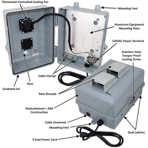 Altelix 12x9x7 PC+ABS Weatherproof Vented Utility Box NEMA Enclosure ...