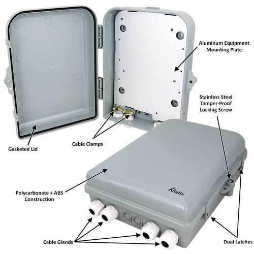 Altelix 13x10x4 IP66 NEMA 4X PC+ABS Weatherproof Utility Box with ...