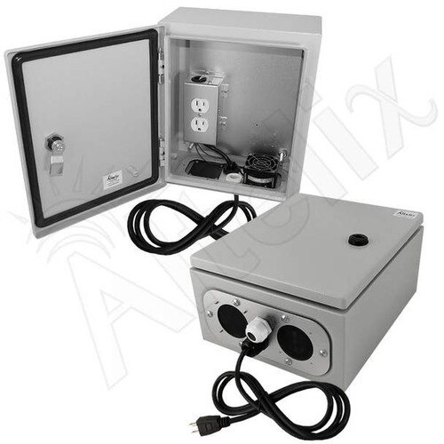 Altelix 12x10x6 Steel Weatherproof NEMA Enclosure with Cooling Fan, 120 ...
