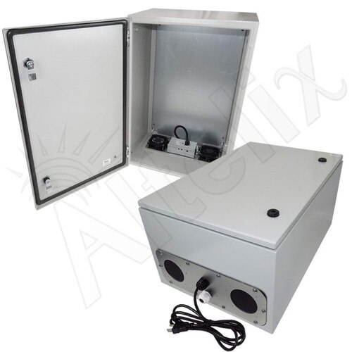 Altelix 24x16x12 Steel Heated Weatherproof NEMA Enclosure with Dual ...