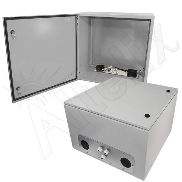 Altelix 24x24x16 Steel Weatherproof NEMA Enclosure with Dual 48 VDC ...