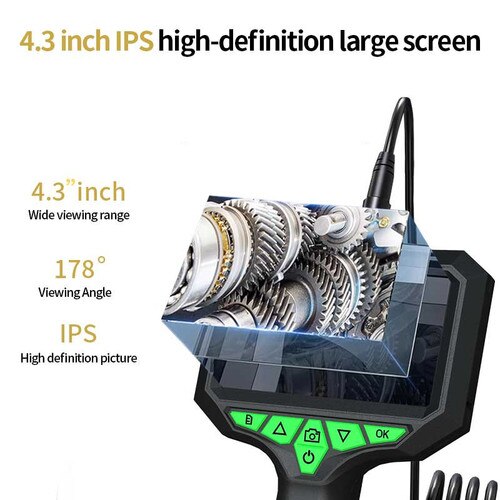 Solid Signal HD Waterproof Industrial Endoscope w/ dual Cameras ...